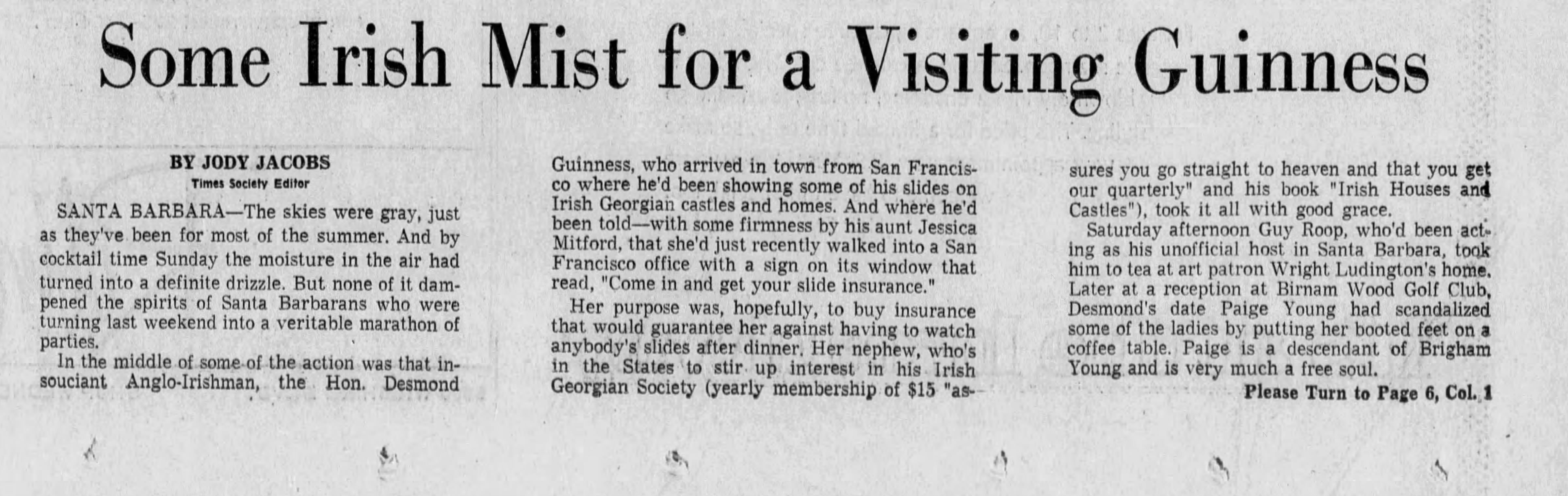 1973 #2 Meet the Hon. Desmond Guinness & His Mother Diana Mitford, her ...