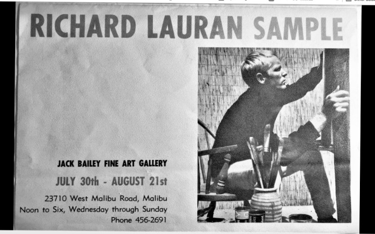 Meet Artist & Paige Young Friend Richard Sample. 1964-1969. Malibu ...